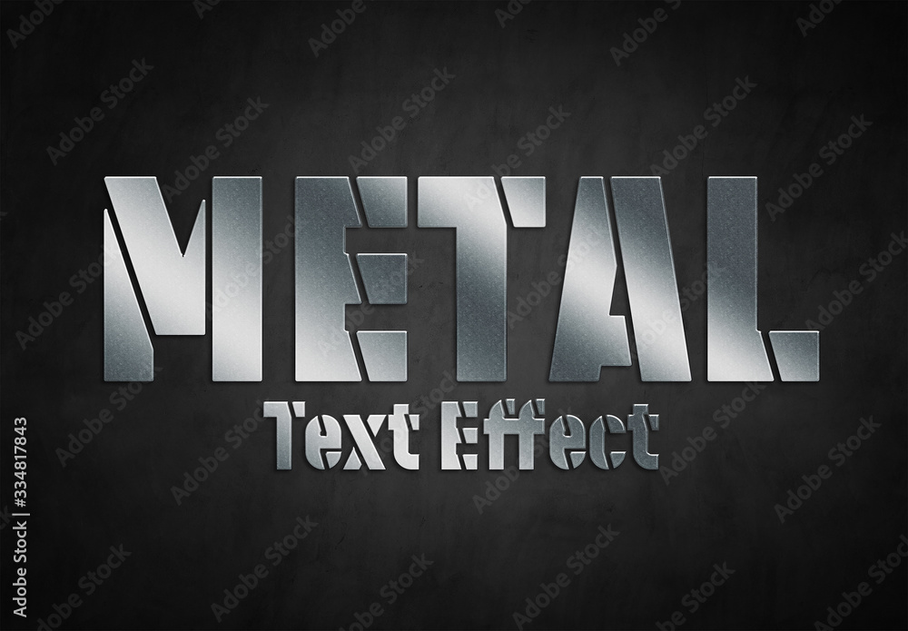 Metal Text Effect Style Mockup Stock Template | Adobe Stock