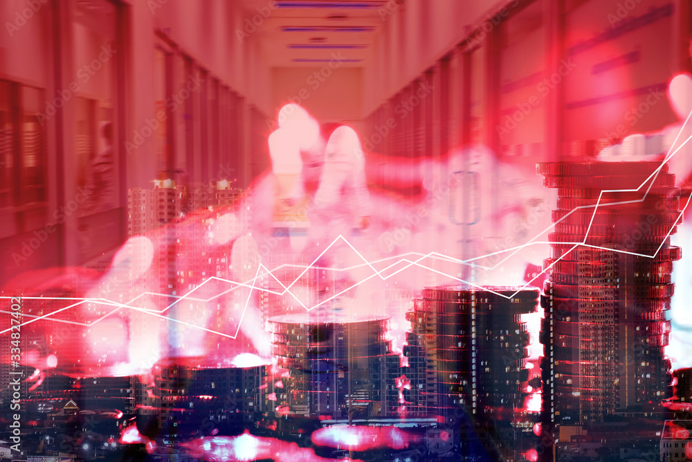 coronavirus covid 19 - Stock market or forex trading graph and ...