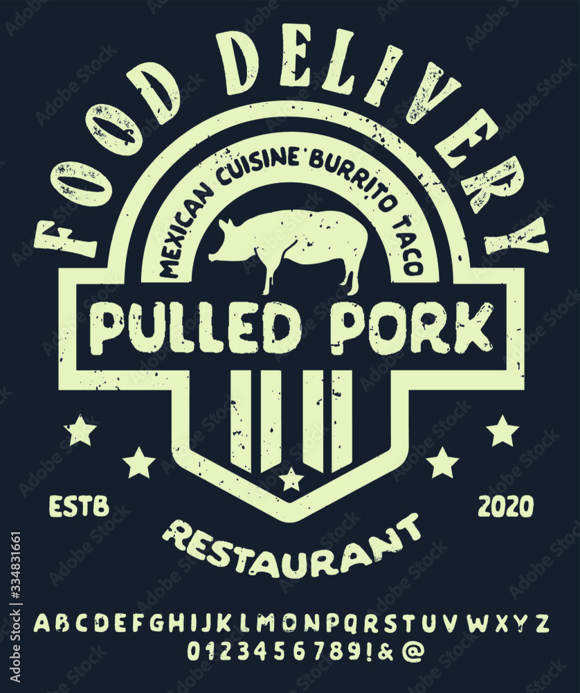 Hand drawn vintage retro font. Outdoor advertising of American ...