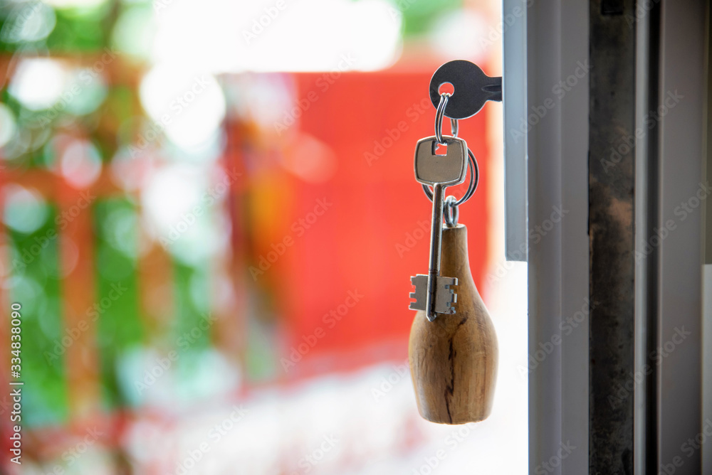 Close up image of a key in keyhole Stock Photo | Adobe Stock