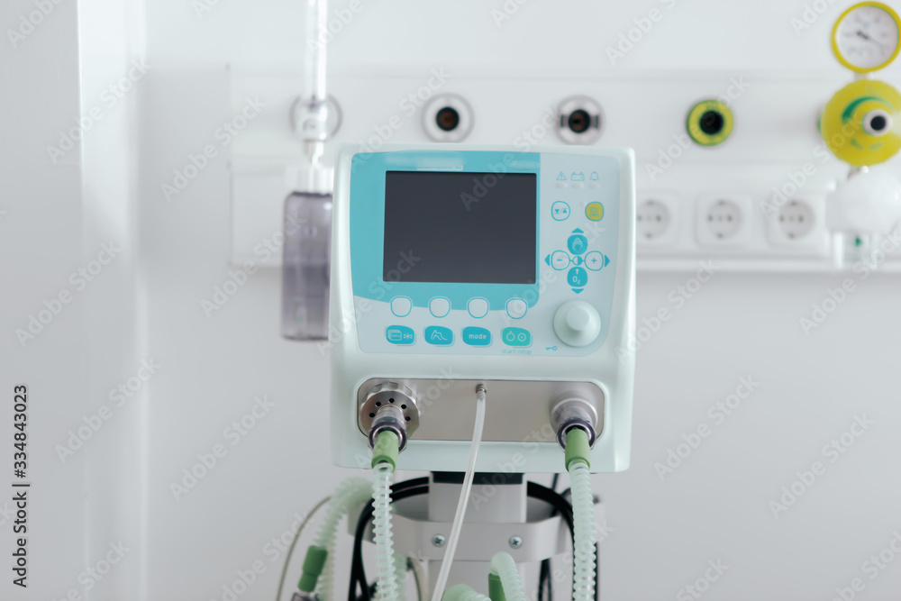 Image of medical ventilator. Hospital respiratory ventilation. Patient ...