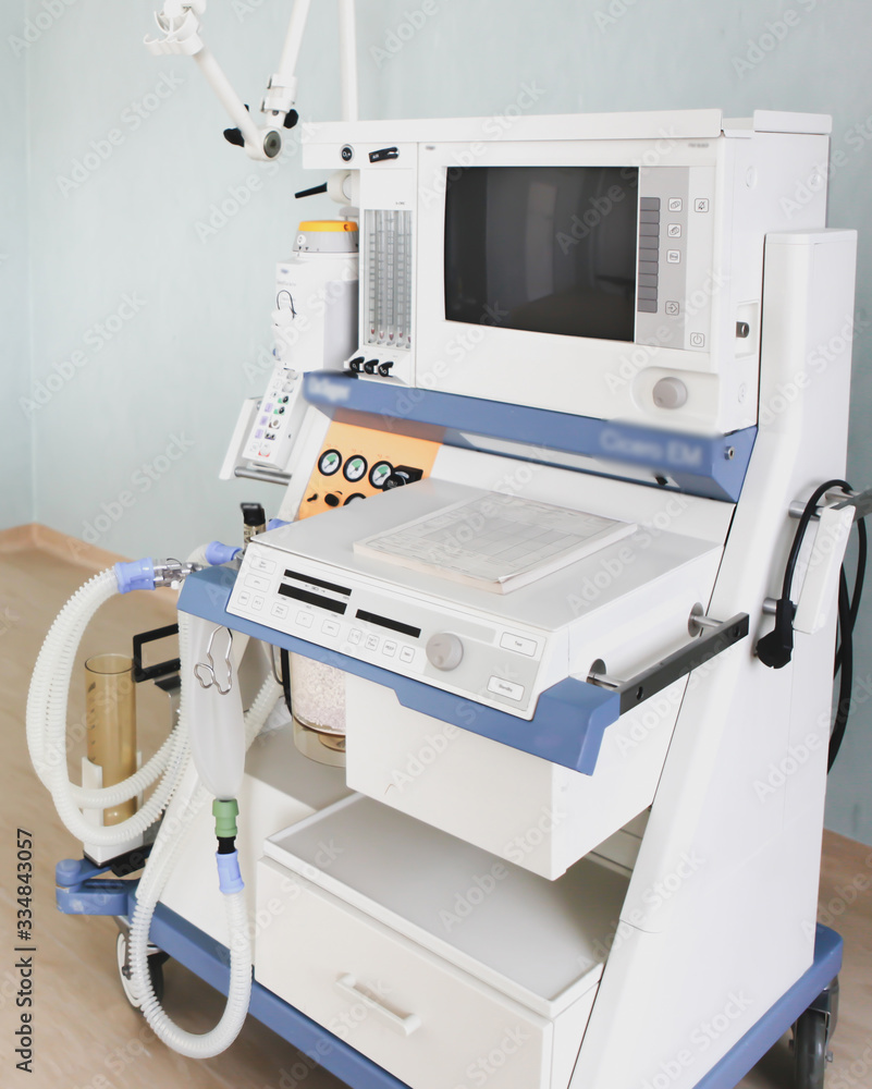 Image of medical ventilator. Hospital respiratory ventilation. Patient ...