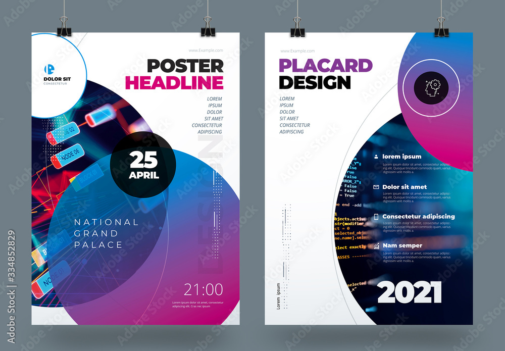 Poster Layout with Colored Circles Stock Template | Adobe Stock