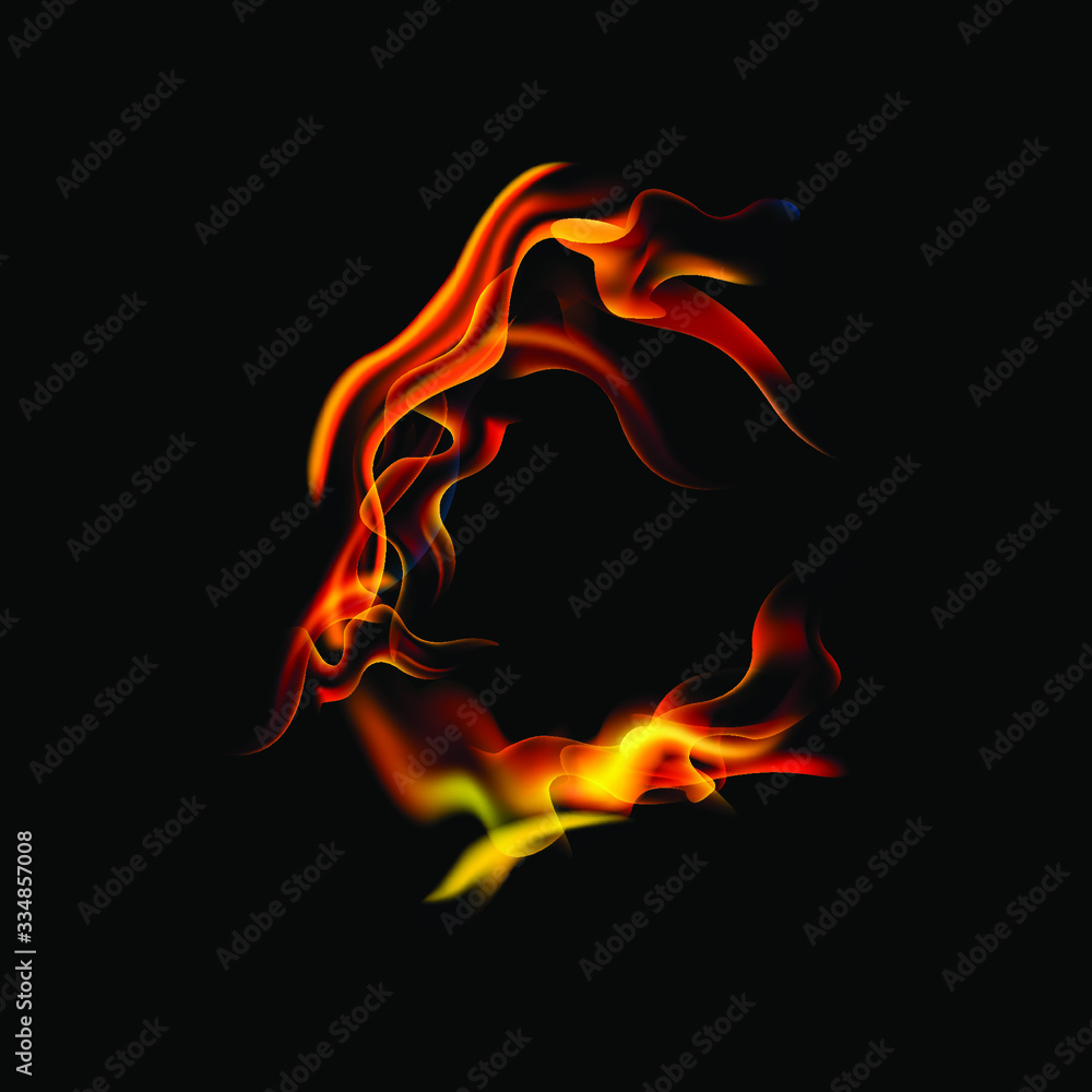 letter C fire or shades of horror, burning letters, Latin fonts from ...