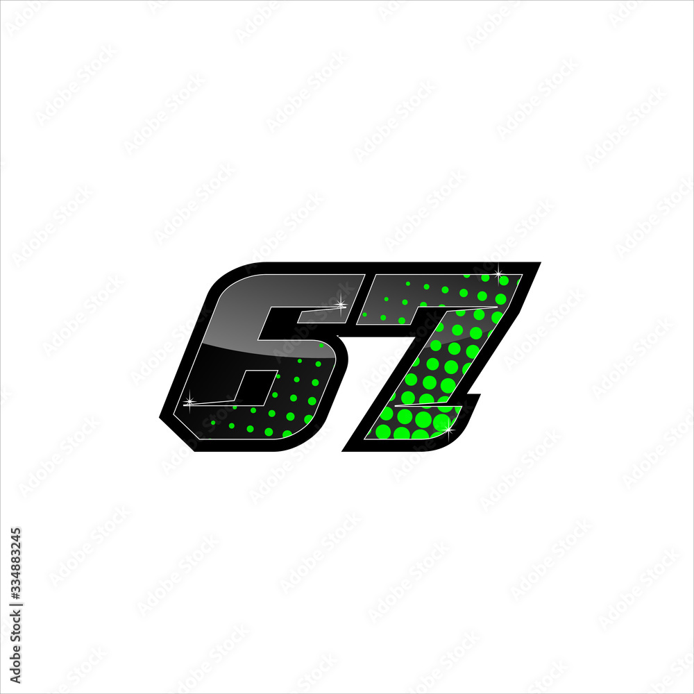 Vector Racing number 67, start racing number, sport race number with ...