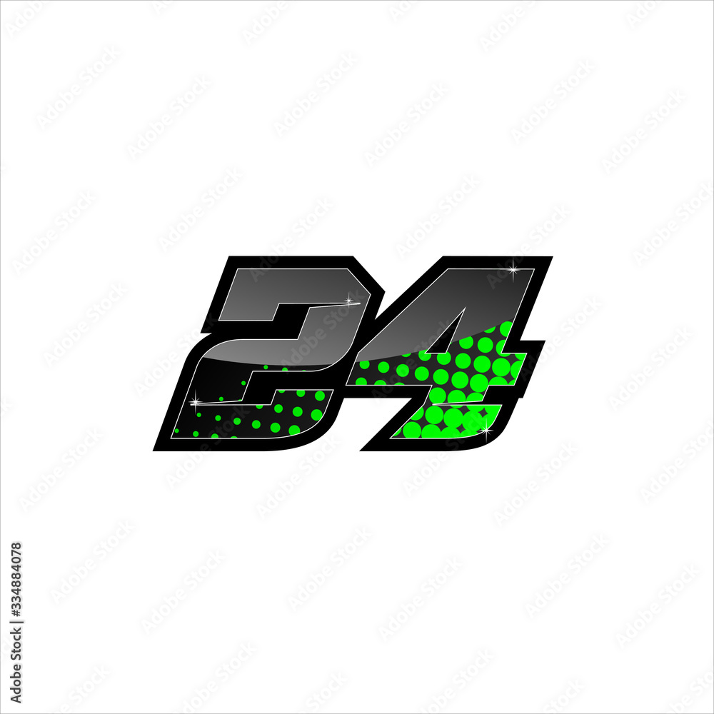 Vector Racing number 24, start racing number, sport race number with ...