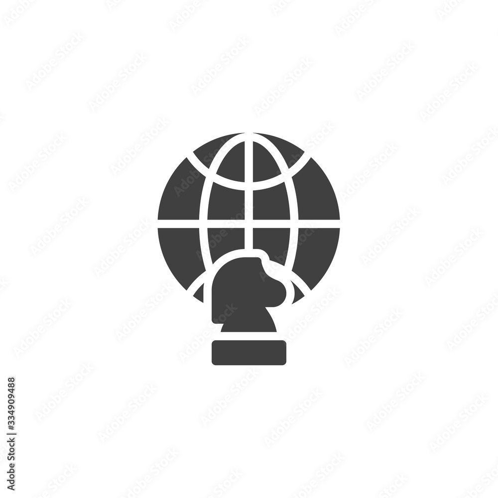 Global business strategy vector icon. filled flat sign for mobile ...