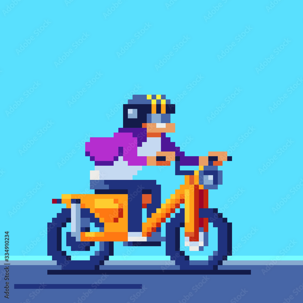 Vetor de E-bike rider Man rides a moped, motorcyclist male character ...
