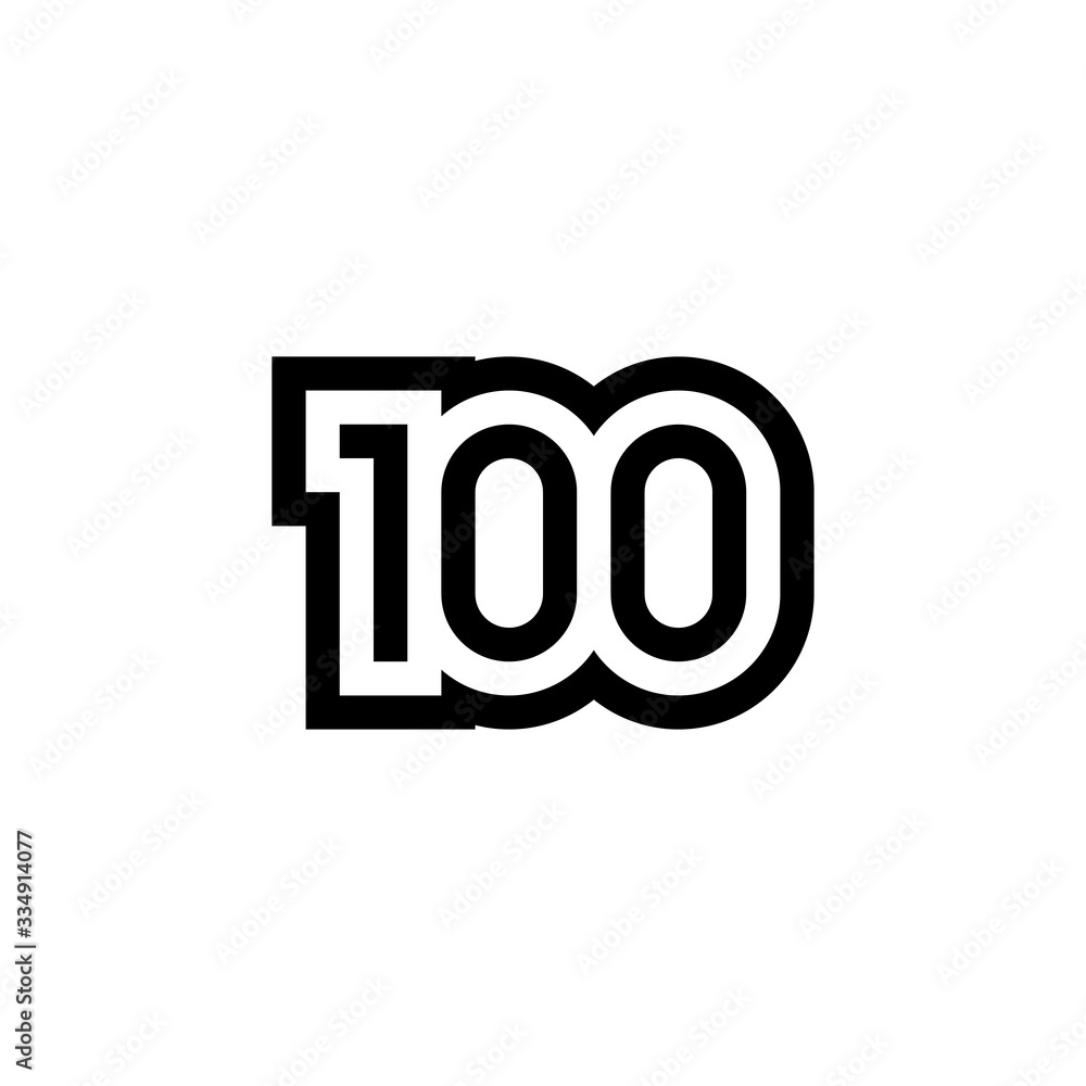 Number 100 icon design Stock Vector | Adobe Stock