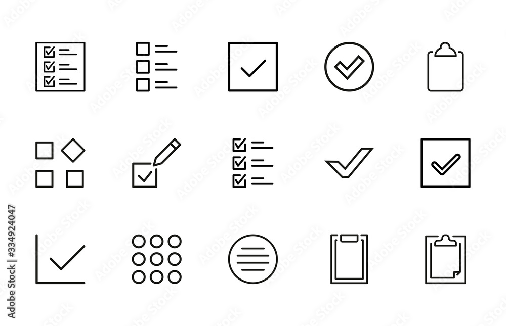 Simple set of validation icons in trendy line style. Stock Vector ...