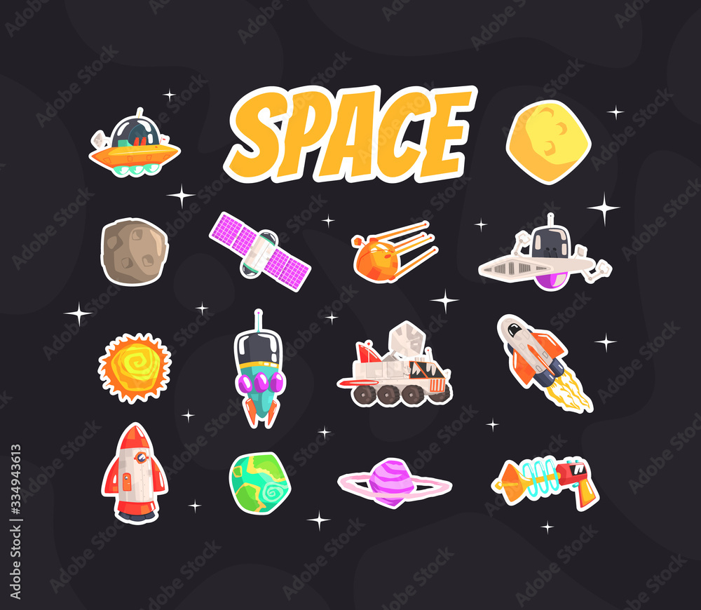 Space Stickers Collection, Fashion Badges, Patches with Planets ...