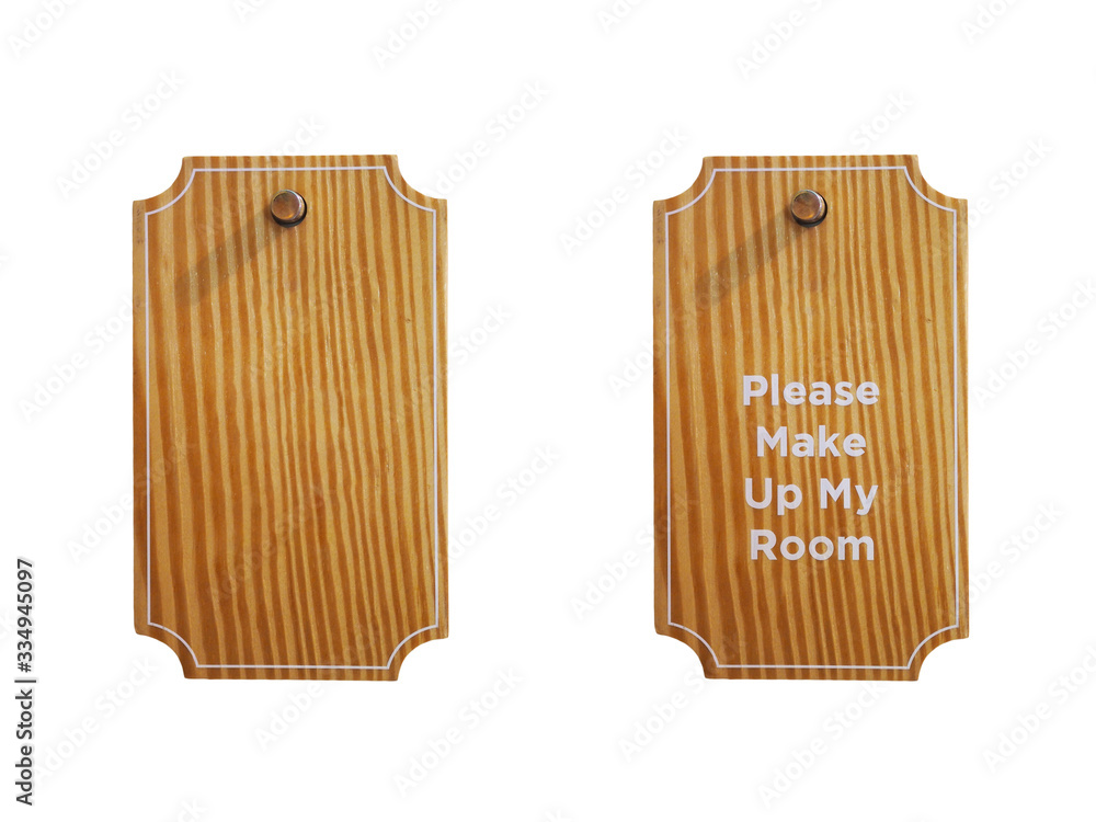 wooden vintage door sign hanger with wording PLEASE MAKE UP MY ROOM ...