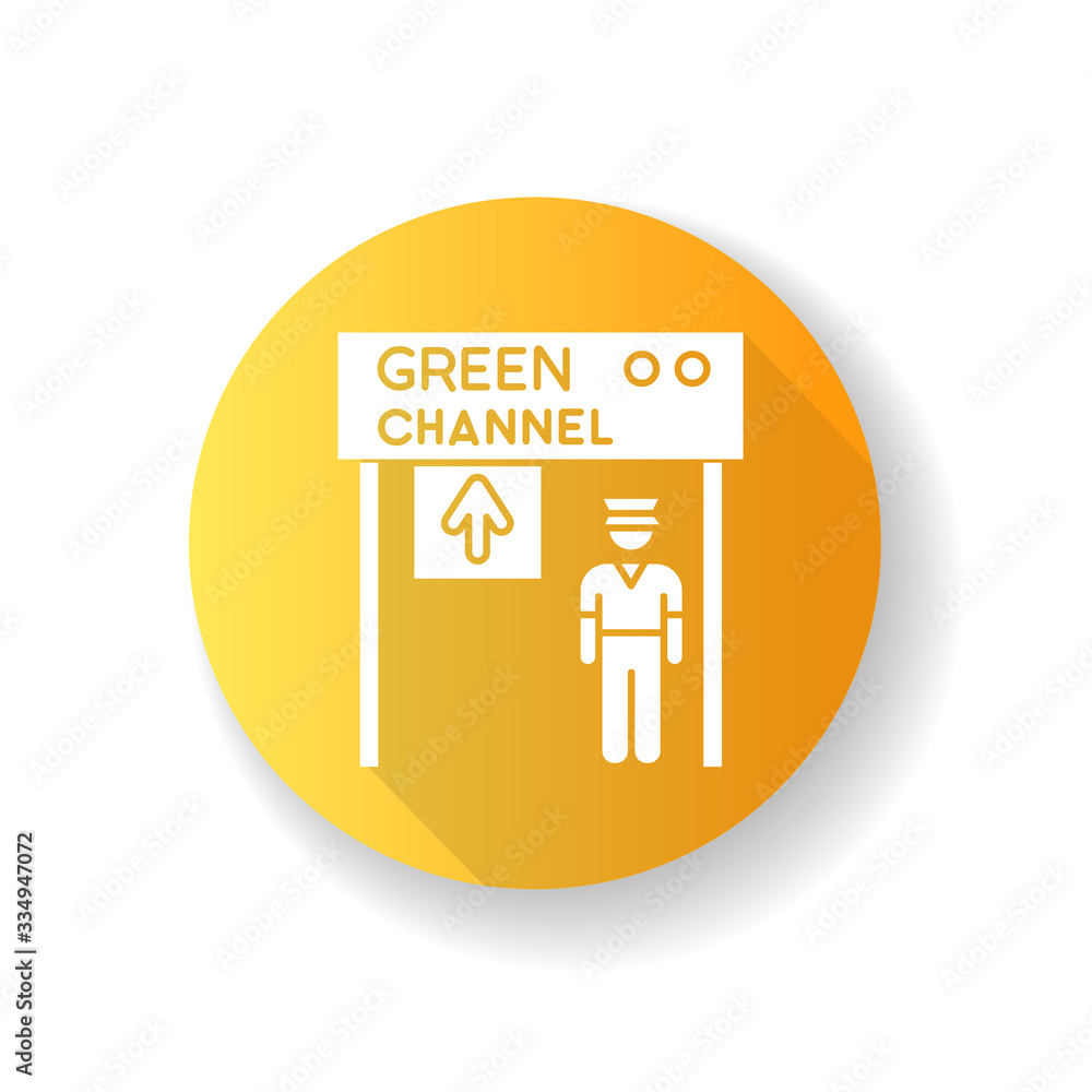 Green channel yellow flat design long shadow glyph icon. Airport ...