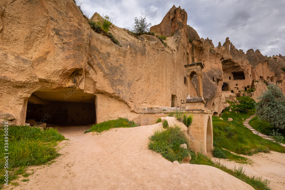 The abandoned rock carved village of Zelve, Zelve open air museum ...