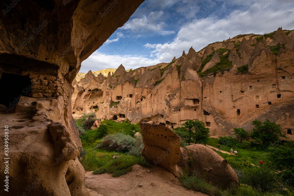 The abandoned rock carved village of Zelve, Zelve open air museum ...