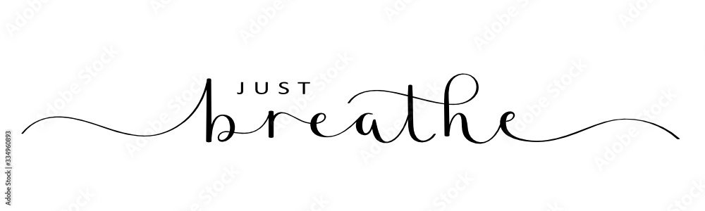 JUST BREATHE vector brush calligraphy banner with swashes Stock Vector ...