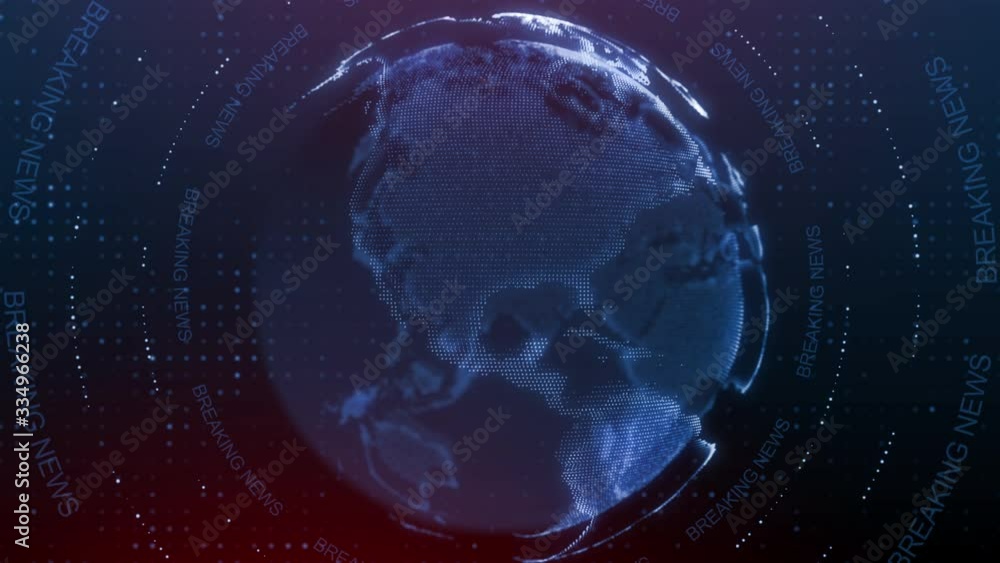 global earth rotating digital world breaking news Studio Background for ...