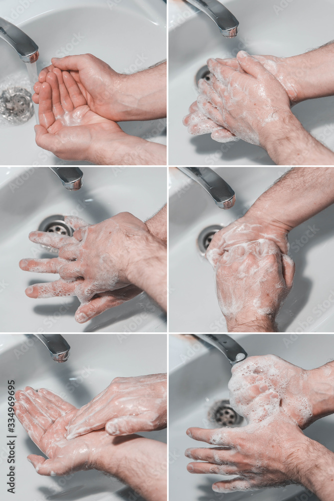 Instructions for proper hand washing, hand hygiene in coronavirus ...