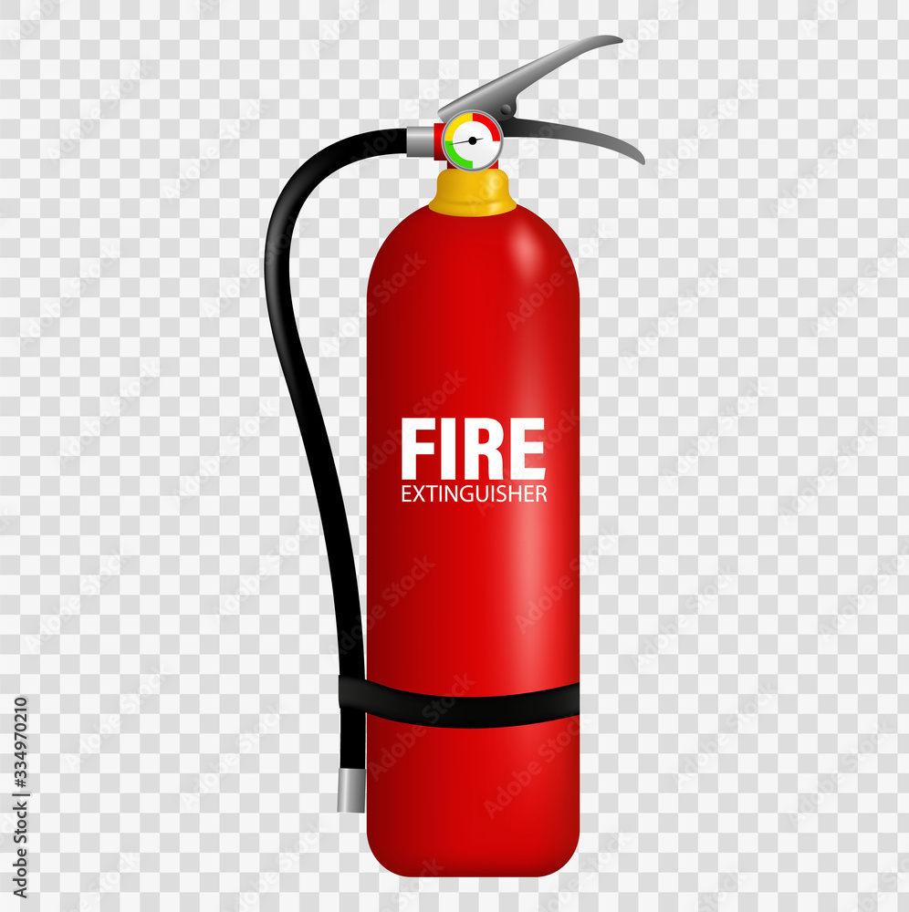 Realistic Fire Extinguisher for extinguishing a fire. ensuring safety ...
