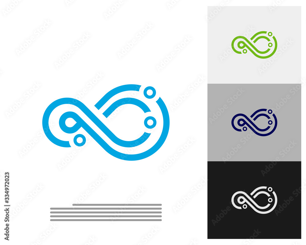 Infinity Tech logo vector template, Creative Infinity logo design ...