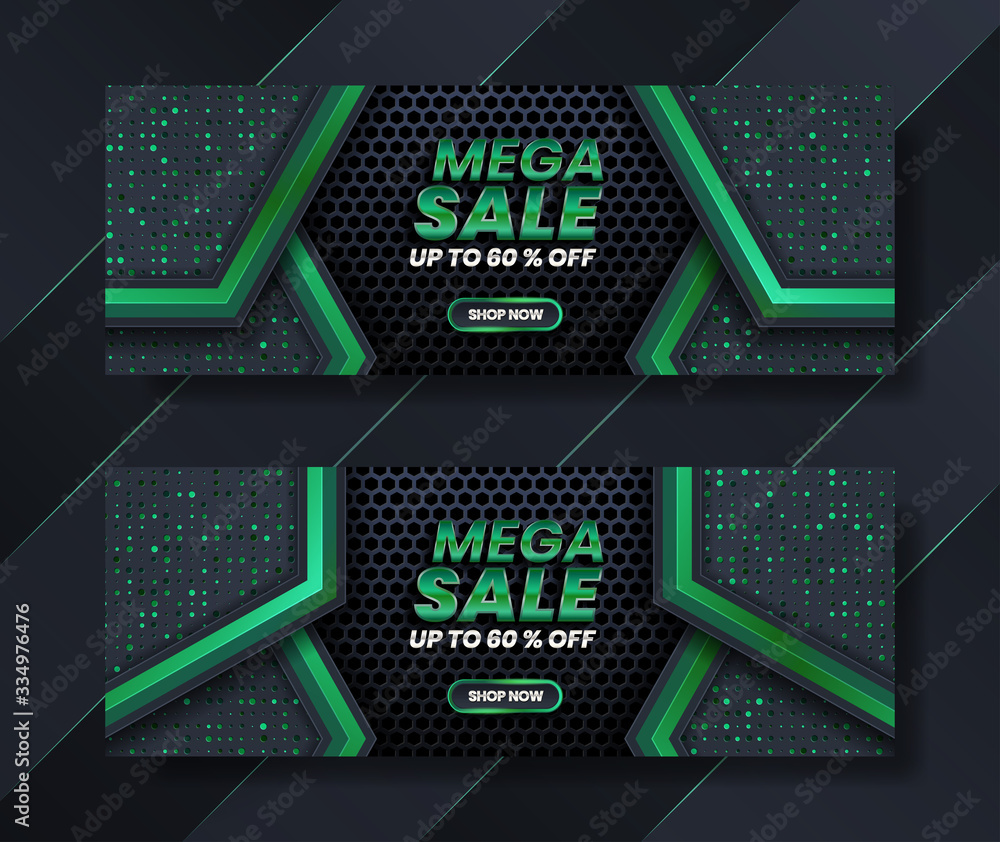 Mega sale banner with luxury gold glitter background .vector ...