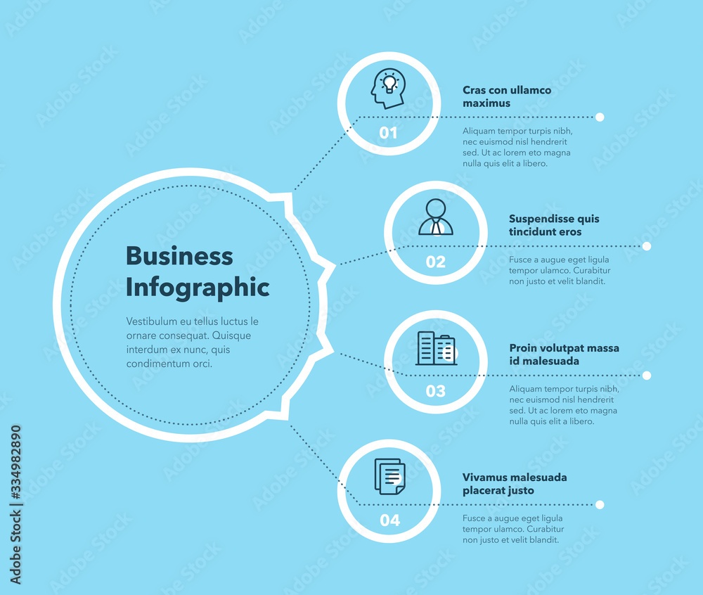 Simple concept for business diagram with four steps and place for your ...