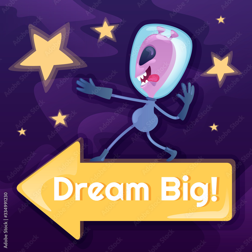 Dream big social media post mockup. Motivational phrase. Web banner ...