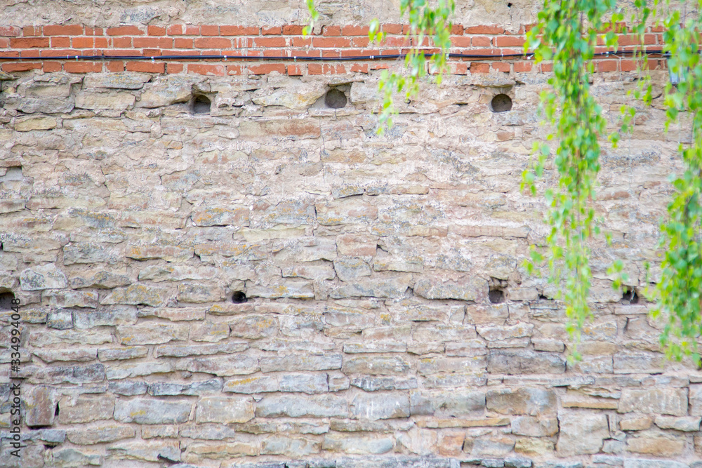 wall of the building of rubble stone. Texture of old stonework Stock ...