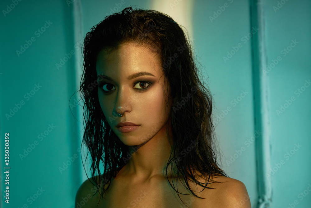 Beautiful nude woman with sexy body in home interior Stock Photo | Adobe Stock