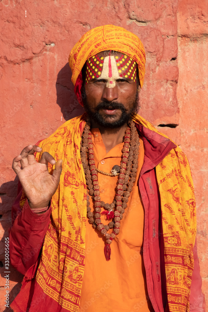 Kathmandu,Nepal Sadhu man with traditional painted face in ...