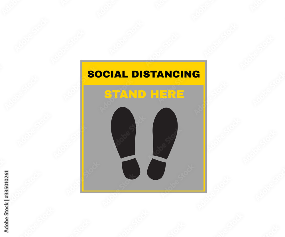 Accident Prevention signs, Caution message SOCIAL DISTANCING - STAND ...