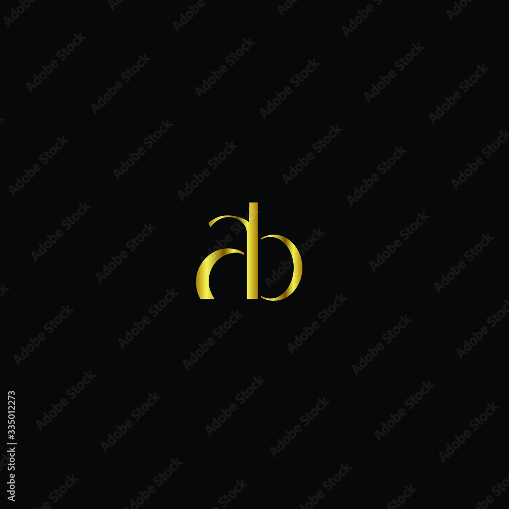Creative Professional Trendy and Minimal Letter AB Logo Design in Black ...