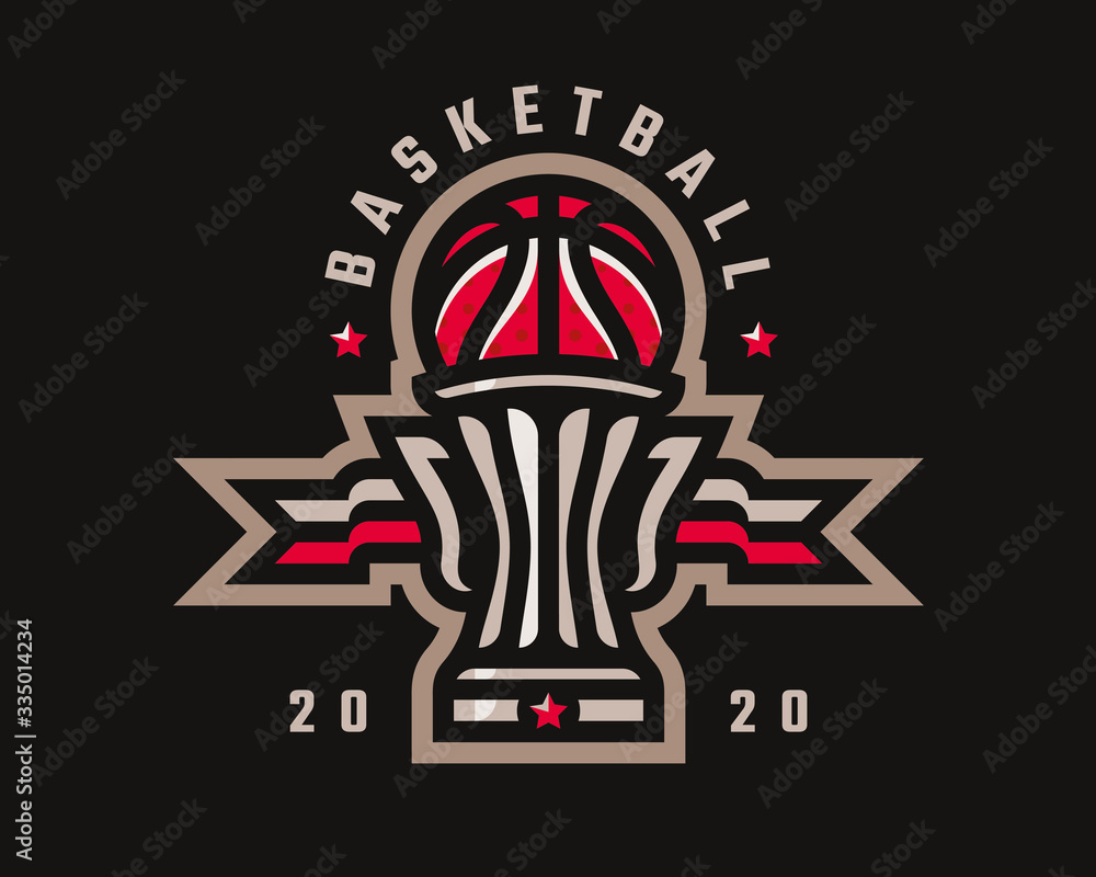 Basketball cup logo design, emblem tournament template editable for ...