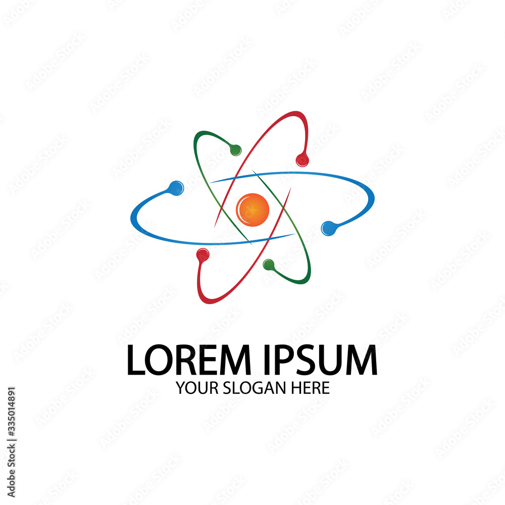 Atom Icon. Science sign. Atom logo. Atomic symbol. Nuclear icon ...