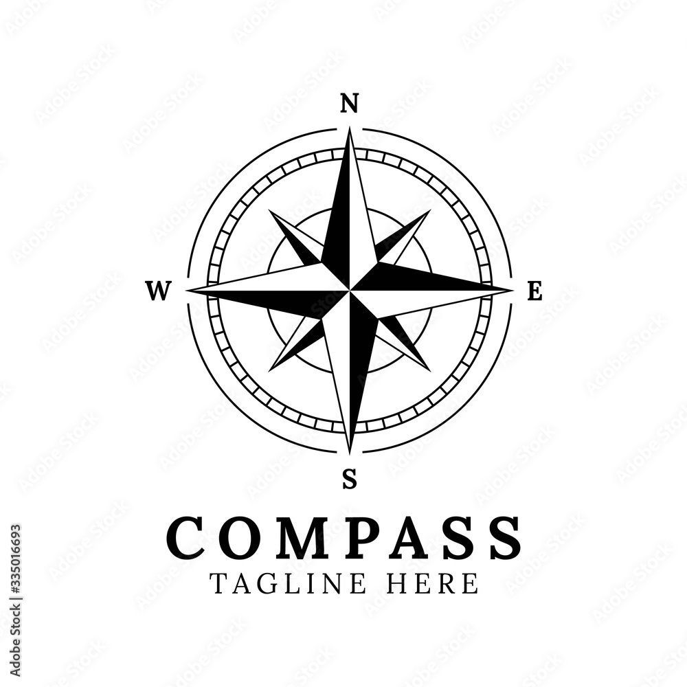 Illustration Compass Logo Design Template Stock Vector Adobe Stock