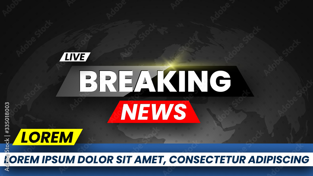 Template for breaking news background with world map. Vector ...