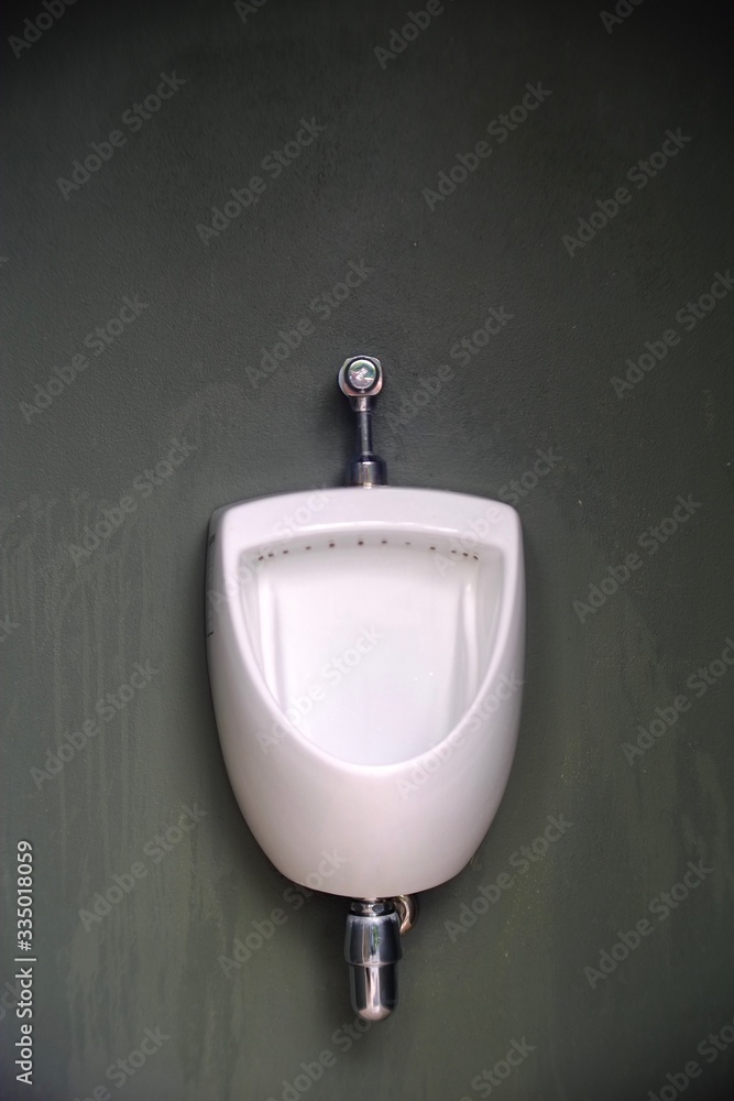 White Urinal in Men's Toilet with retro style concrete wall loft style ...