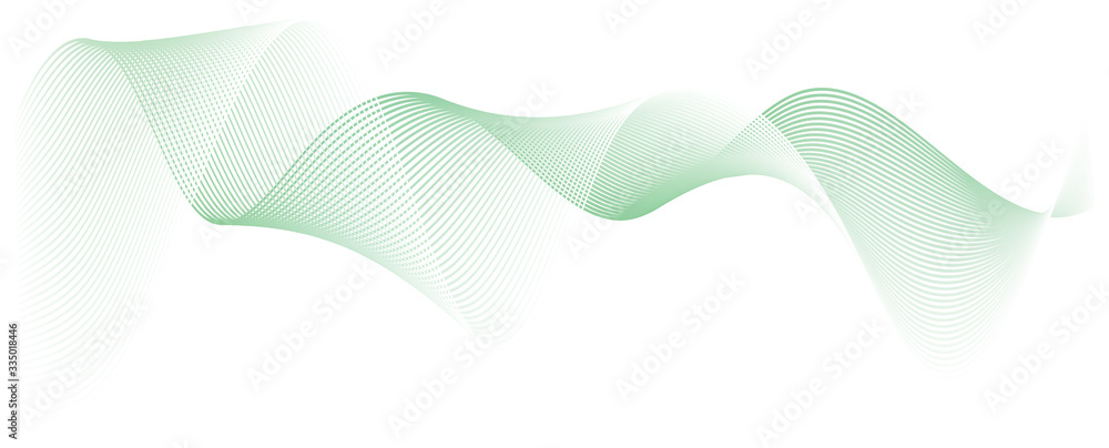 abstract green wave lines on white background Stock Vector | Adobe Stock