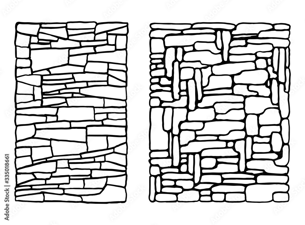 stone texture. stone wall of sketch blocks Stock Vector | Adobe Stock