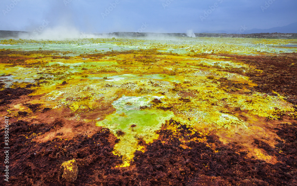 Colourful Dalol volcano in the ethiopian danakil desert Stock Photo ...