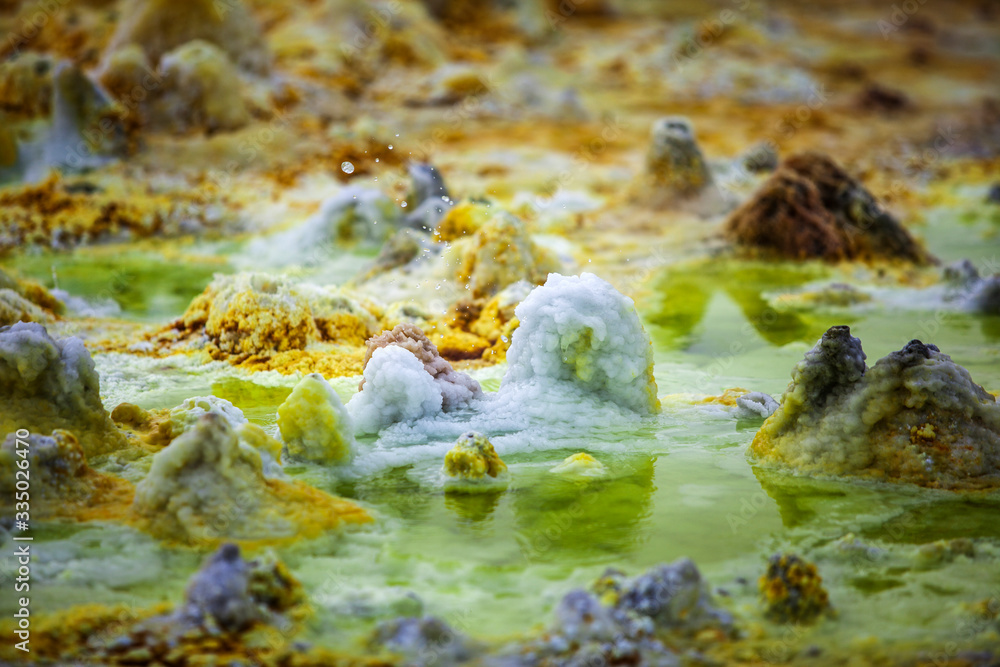 Colourful Dalol volcano in the ethiopian danakil desert Stock Photo ...