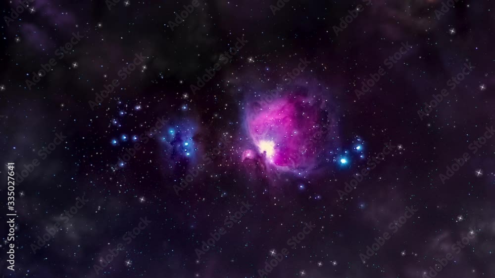 Orion Nebula Zoom Animation. view moves in closer towards the Orion ...
