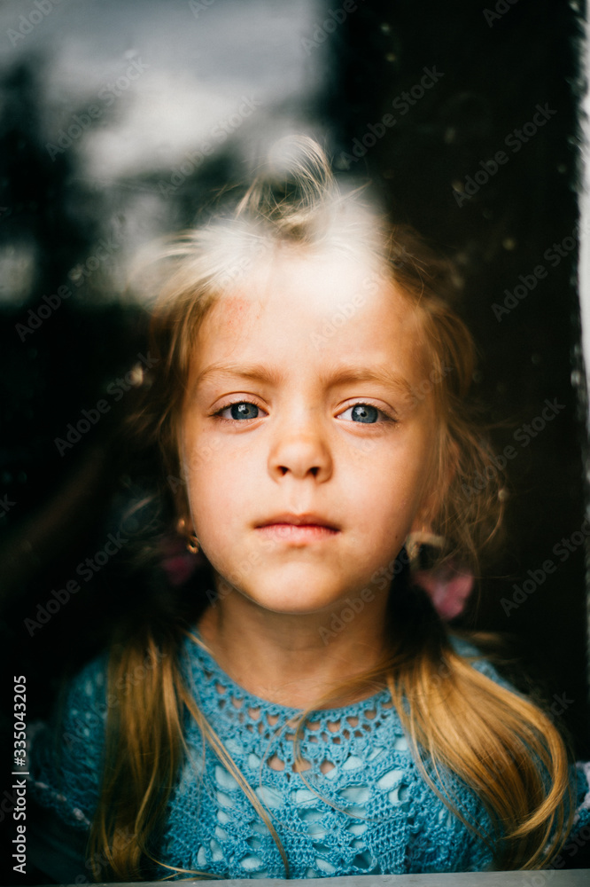 Sad Mood Little Girl