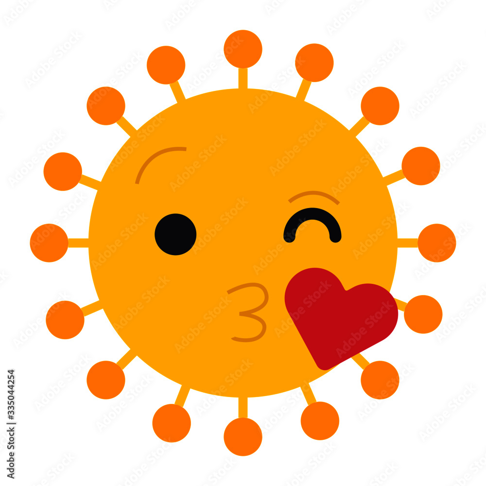 COVID EMOJI ILLUSTRATION. Kissing Face Coronavirus Emoji vector ...