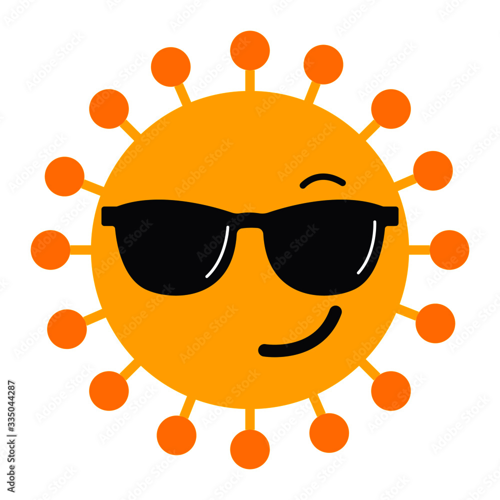 COVID EMOJI ILLUSTRATION. Smiling Face With Sunglasses Coronavirus ...