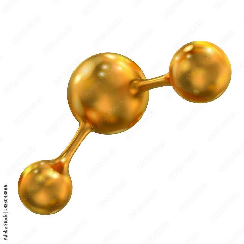 Copper molecule model. Vector illustration isolated on white background ...