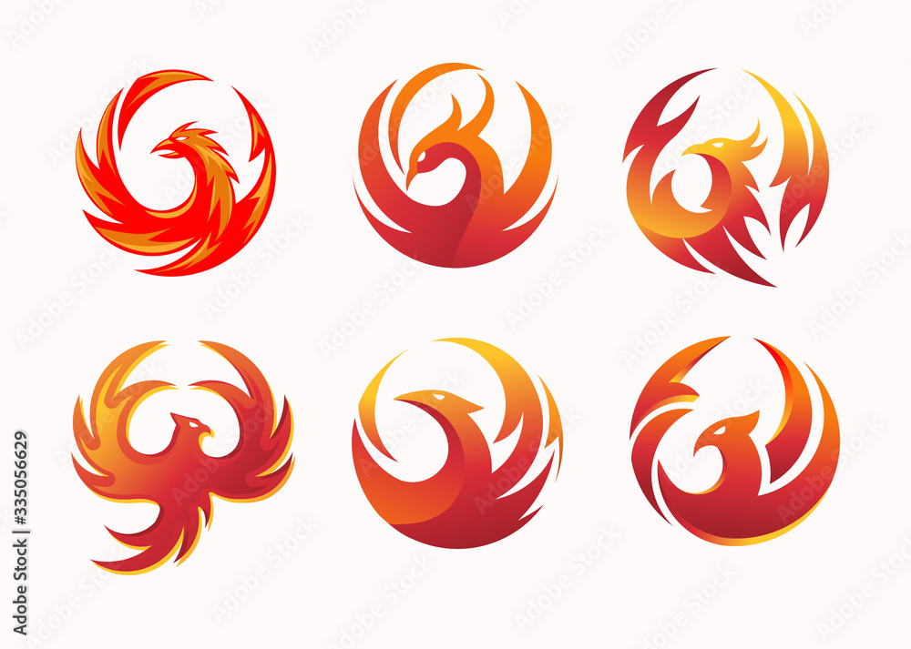 Vetor de simple and elegant phoenix circle vector illustration concept ...