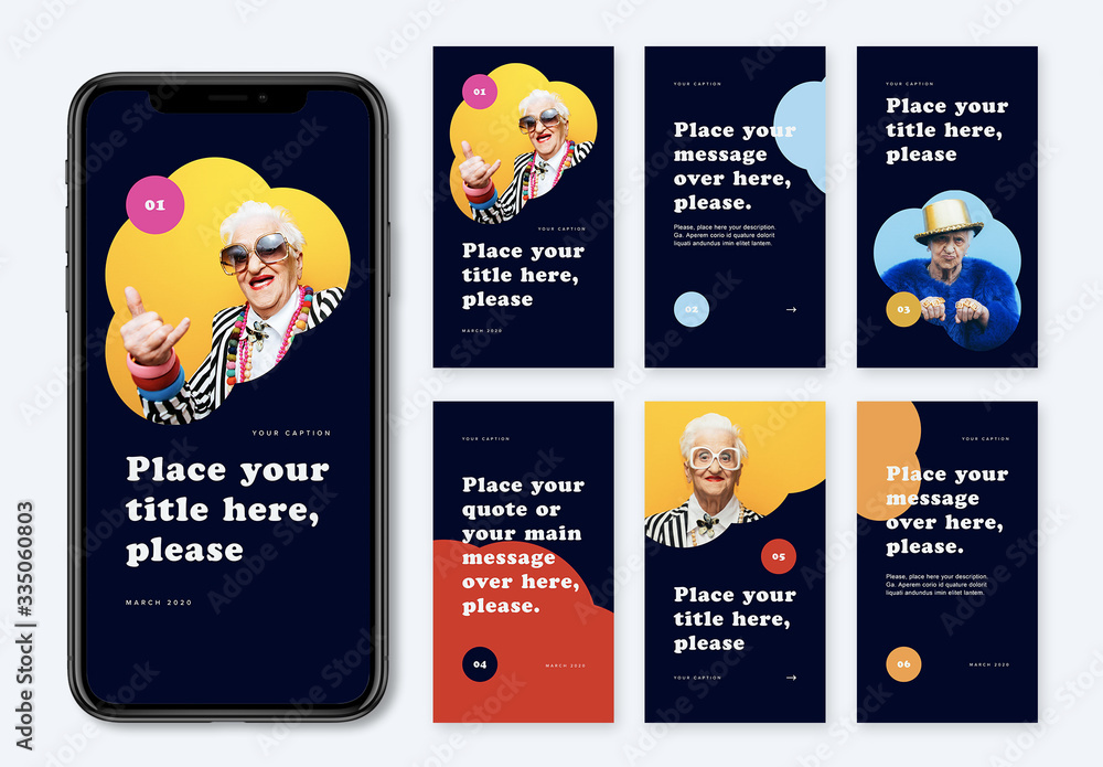 Creative and Colorful Social Media Layout Set Stock Template | Adobe Stock