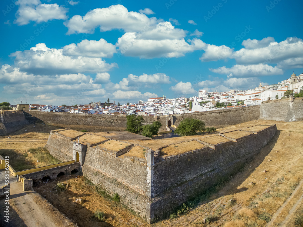 Elements of a fortification: aerial view of a triangle share ravelin or ...