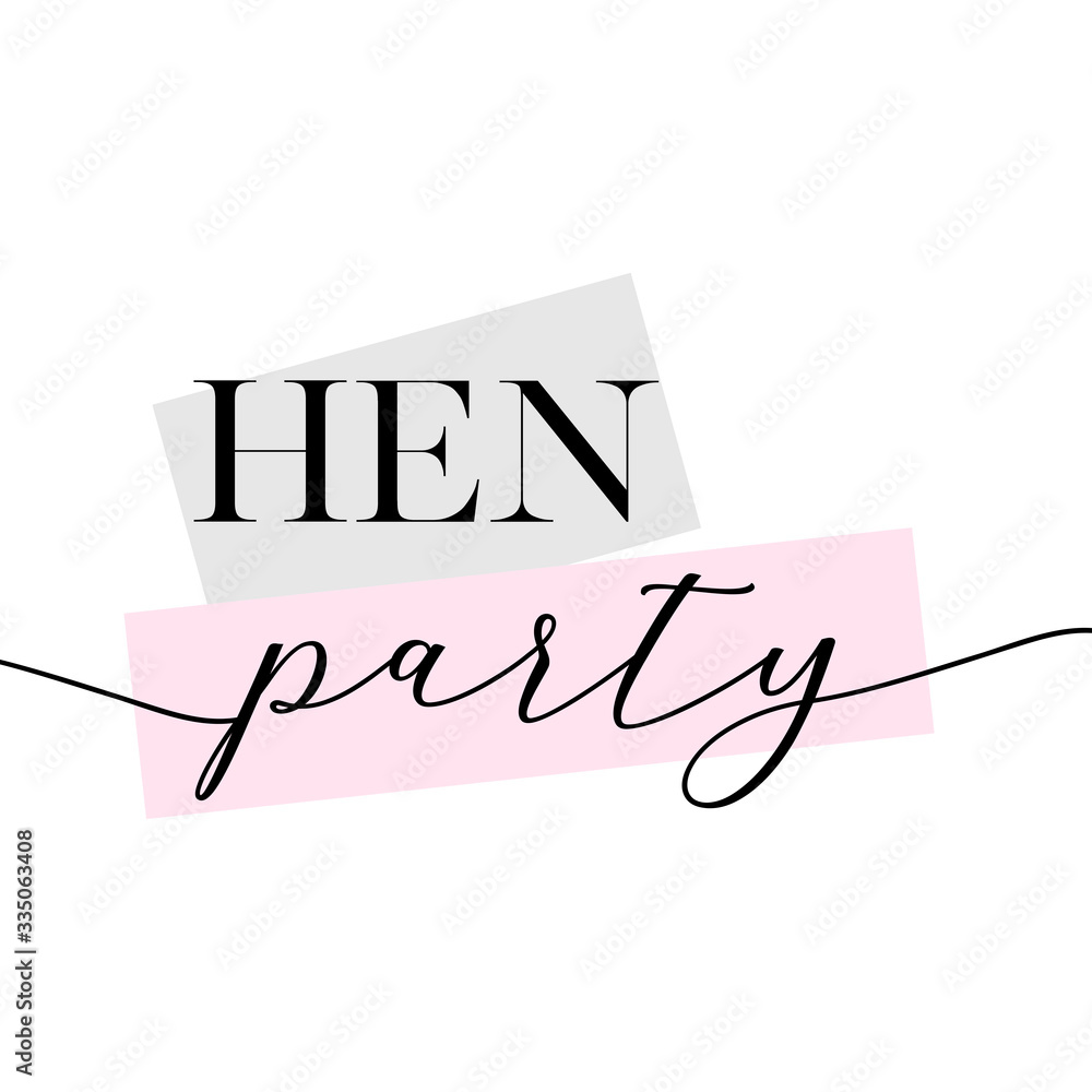 Hen party, bachelorette party, bridal shower calligraphy invitation ...